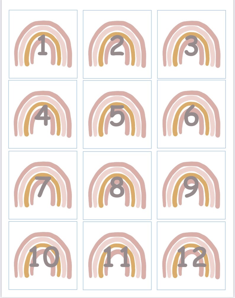 Boho Rainbow Digital Classroom Decor Calendar Learning - Etsy