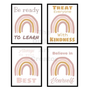 Boho Rainbow Digital Classroom Decor Calendar Learning | Etsy