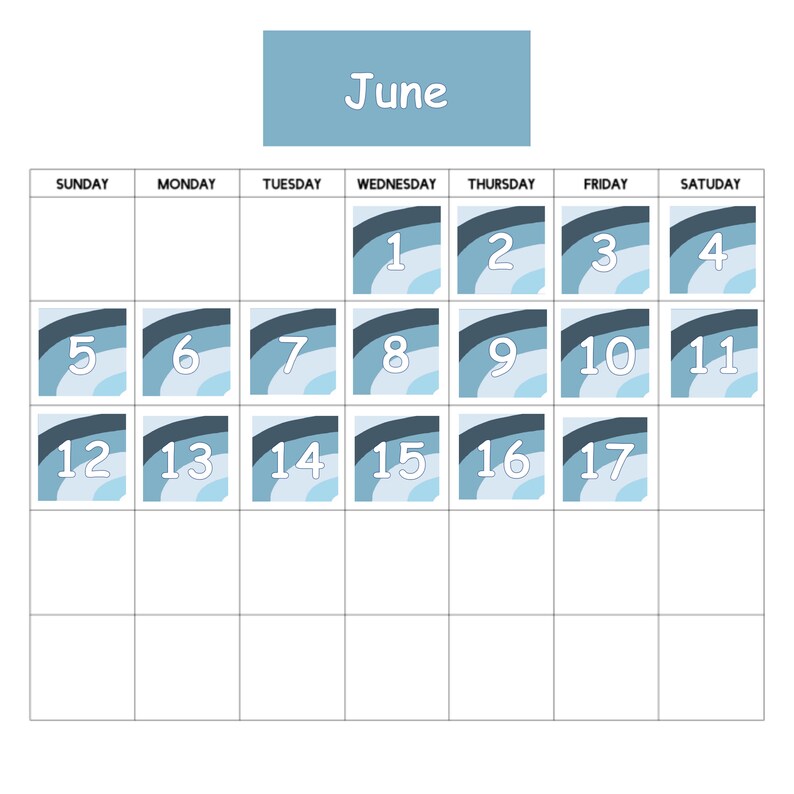 Blue Boho Classroom Decor Set Includes: calendar set | Etsy