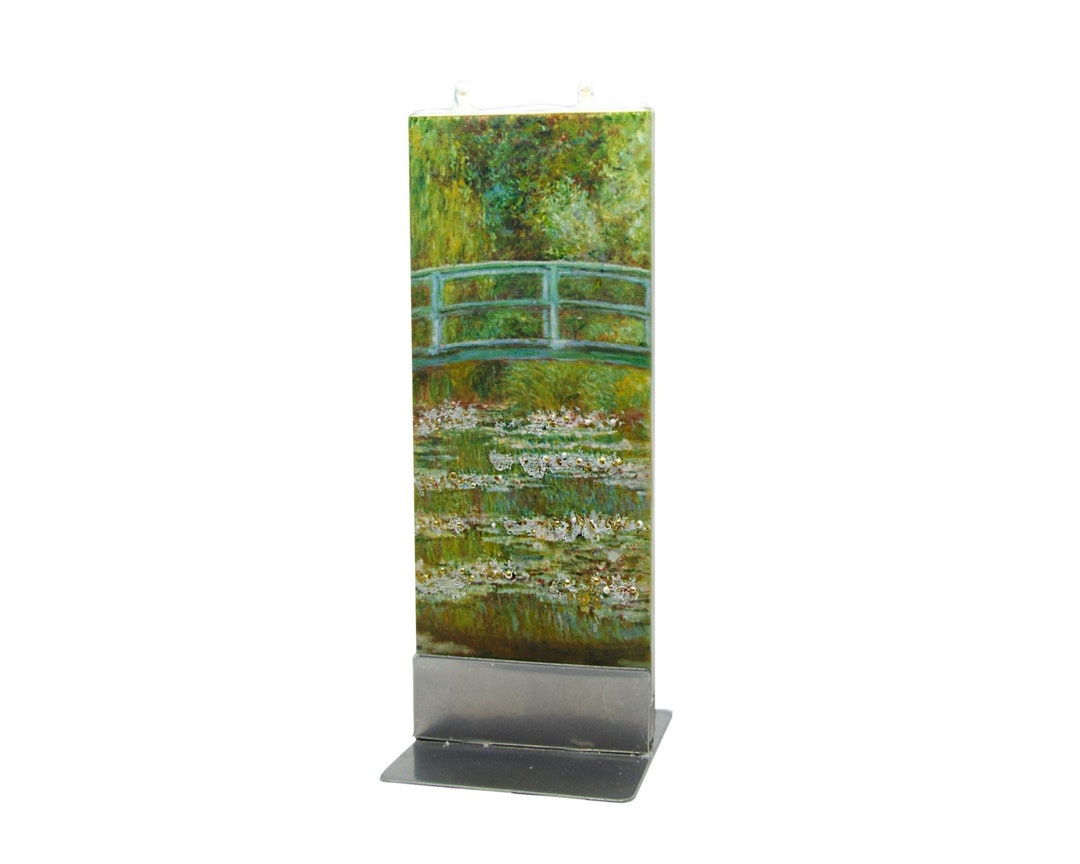 Hand Painted Flat Candle | Claude Monet the Japanese Footbridge | Small ...