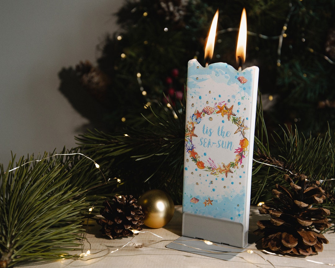 Flat Hand-crafted 6 Candle Tis the Sea-sun Wreath Small Unique Gift ...