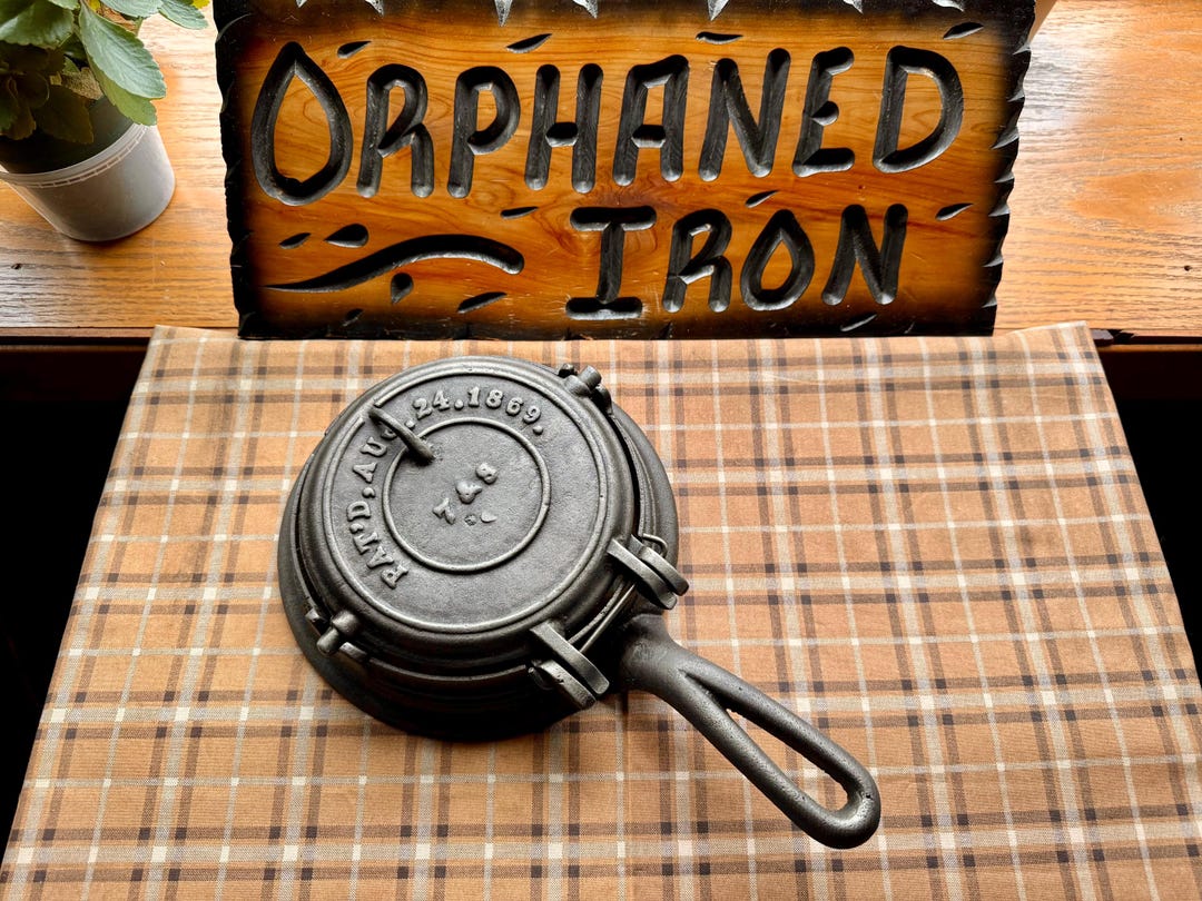 1869 Patent Date Low Base Cast Iron Waffle Iron - Etsy