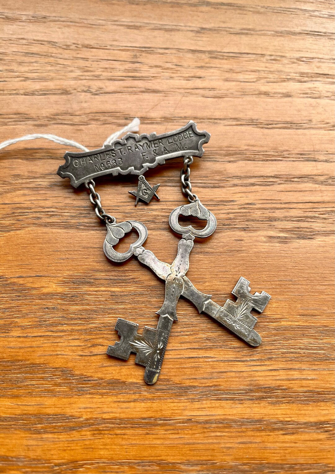 1930’s Sterling Silver Charle T Rayner Lodge No. 683 Treasurer Mason ...