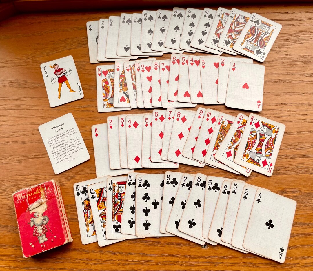 Vintage Miniature Playing Card Deck - Etsy