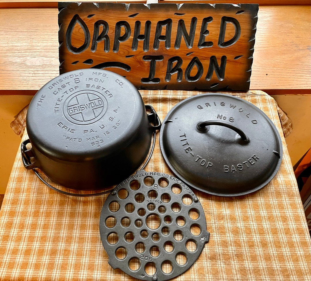Rare Griswold 9 Raised Logo BASTER Dutch Oven With Trivet - Etsy