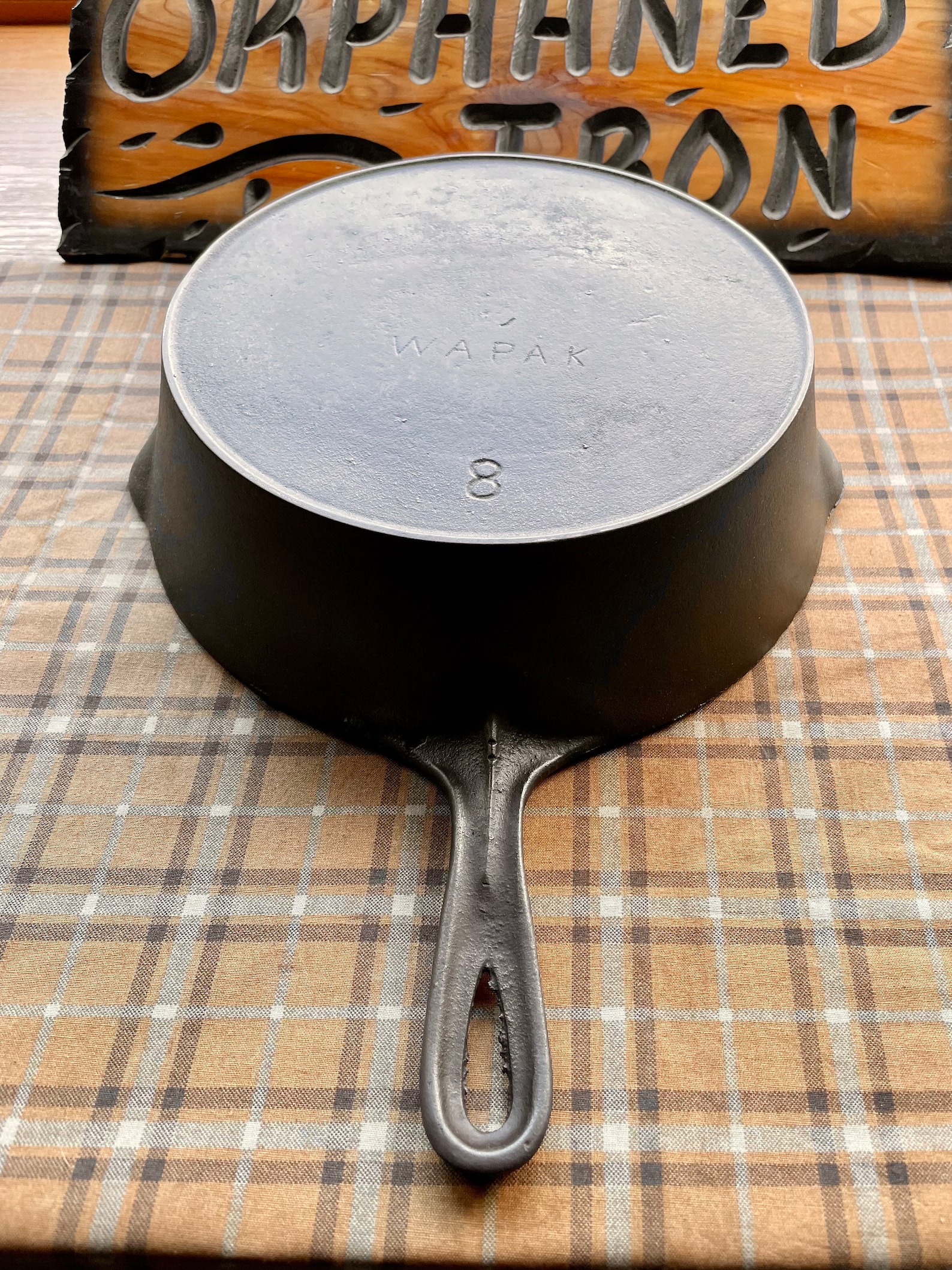 RARE!! Wapak #8 Deep Block Logo Cast Iron Skillet - Etsy