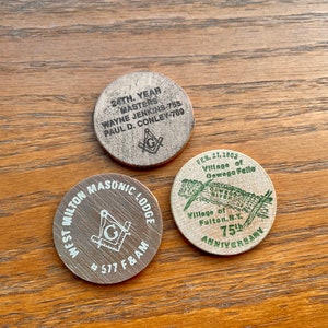 Three Masonic Wooden Nickels Freemasonry Medallion Coin - Etsy