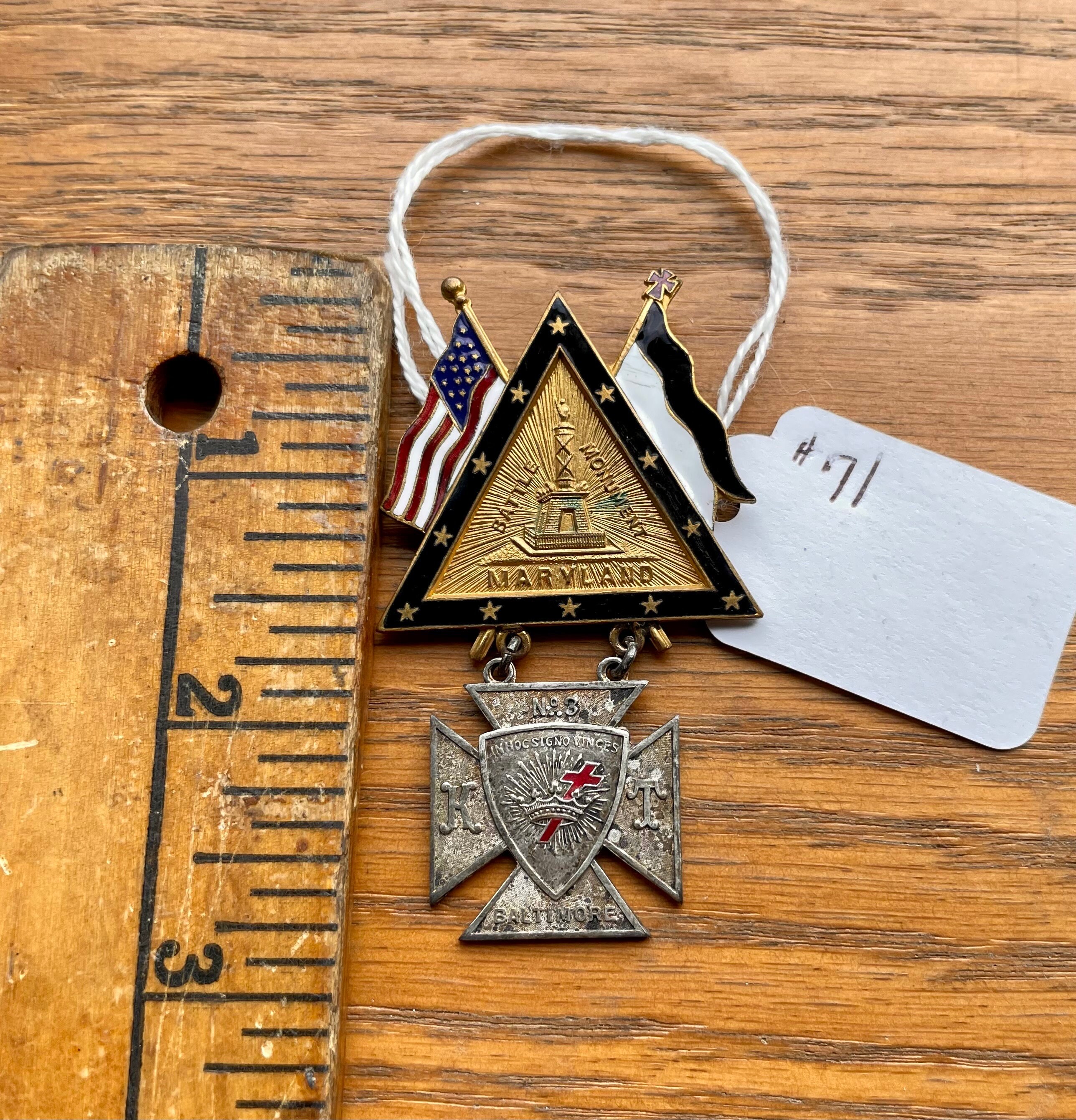 1899 Baltimore No. 3 Knights Templar Commandery Battle Monument ...