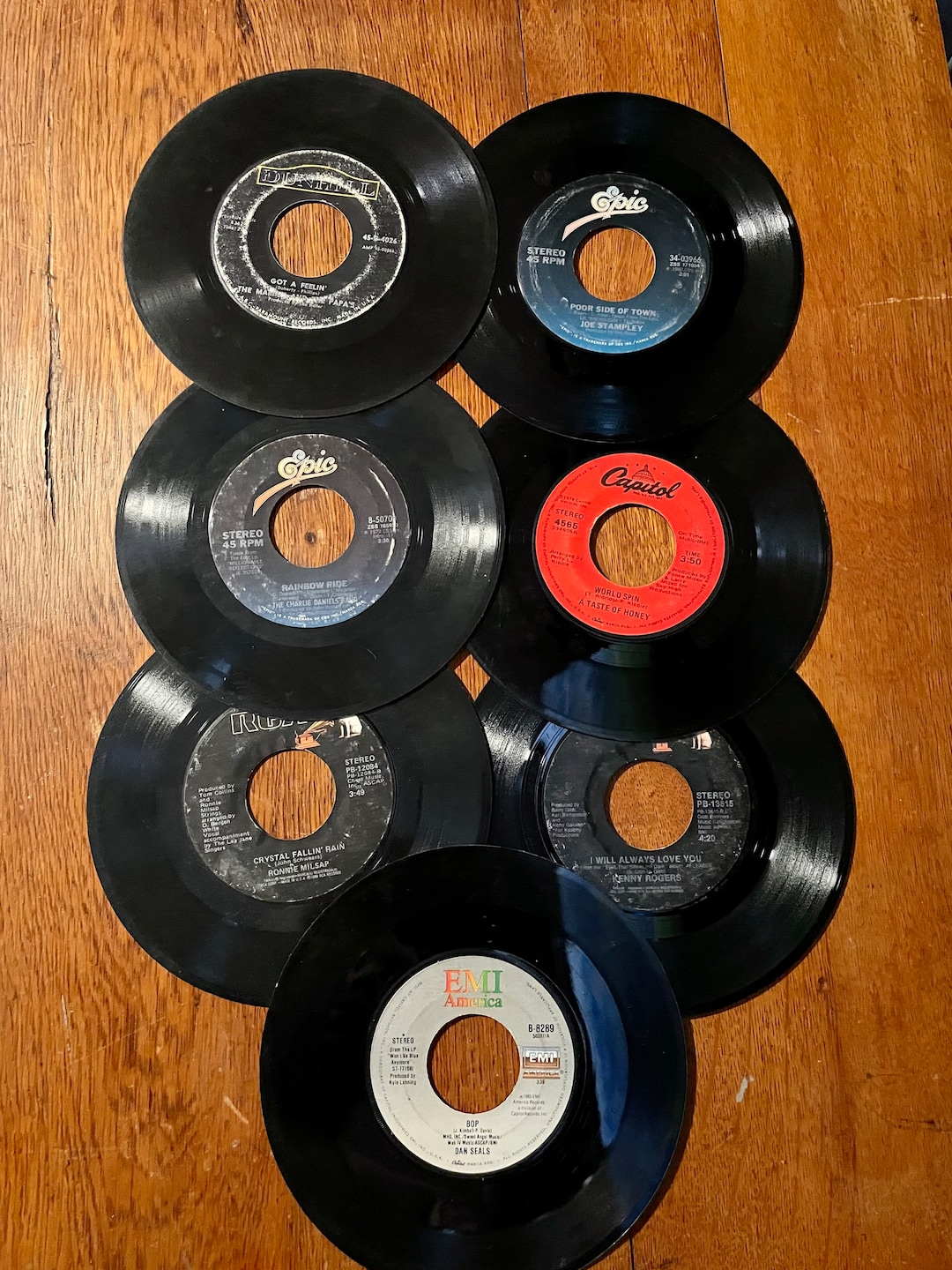 Lot of 7 Vintage 45rpm Vinyl Records - Etsy