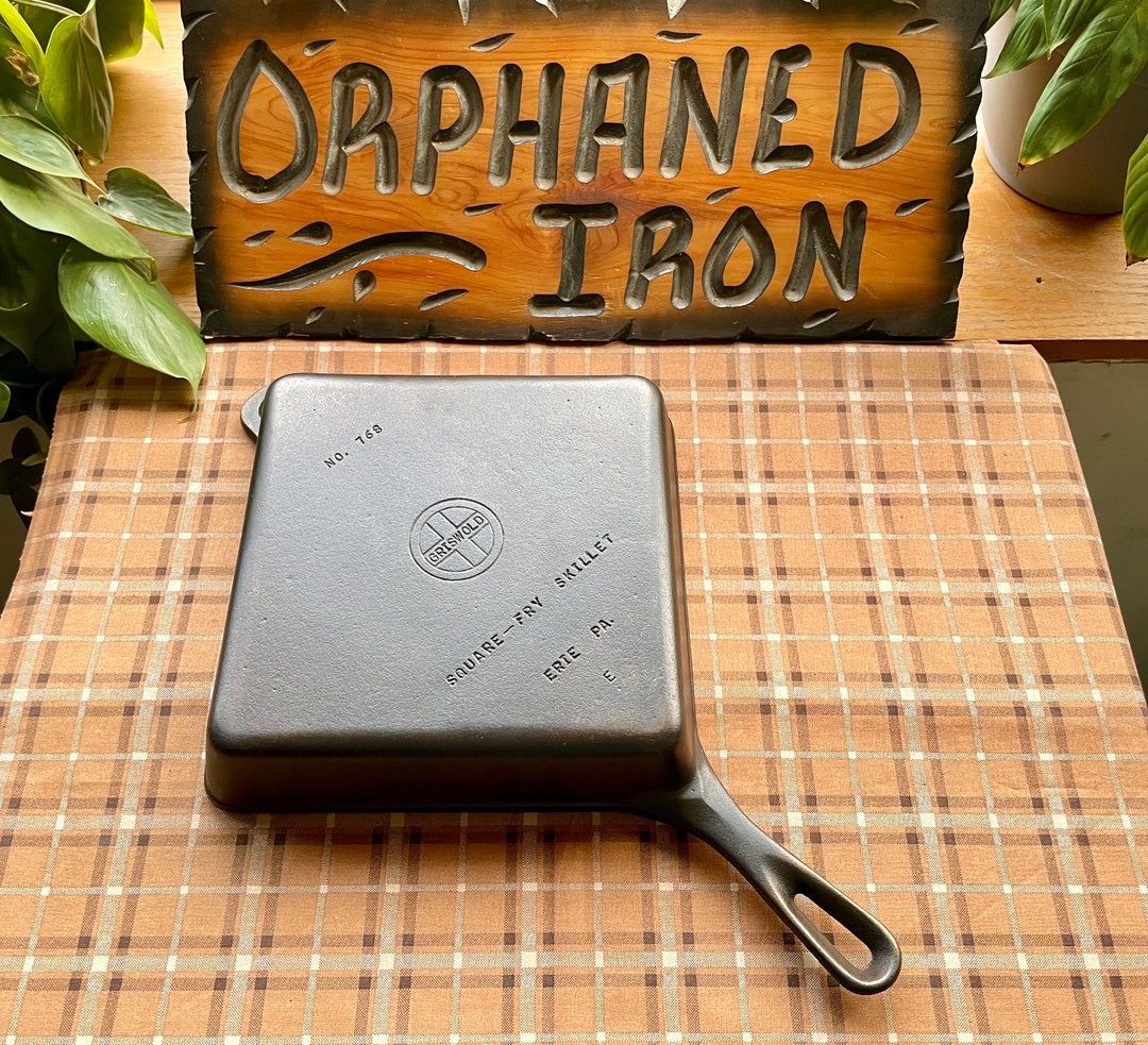 Griswold Square Fry Utility Cast Iron Skillet - Etsy