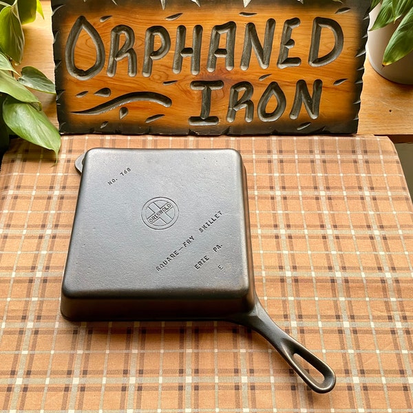 Antique Cast Iron Square Pan - Etsy