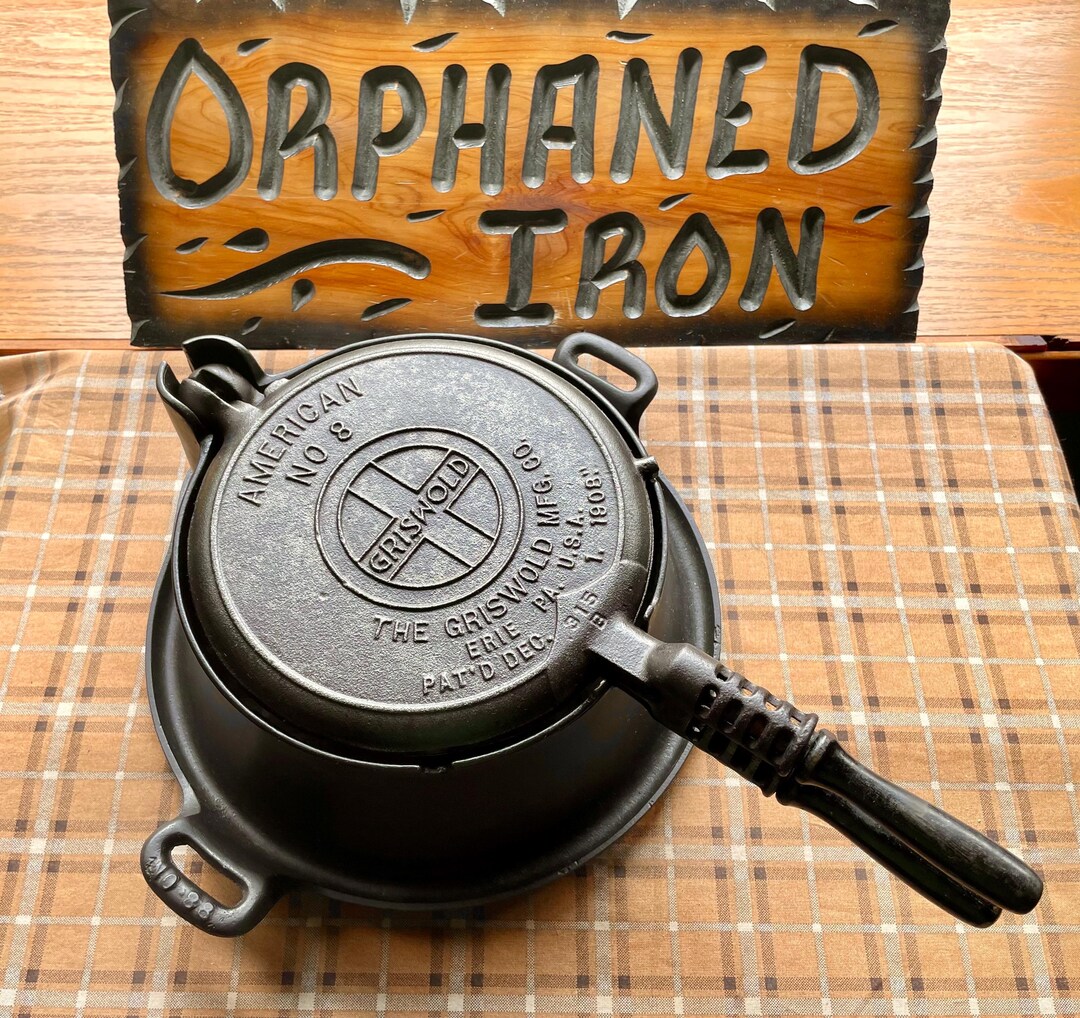 Griswold #8 Slant Logo High Base Waffle Iron - Etsy