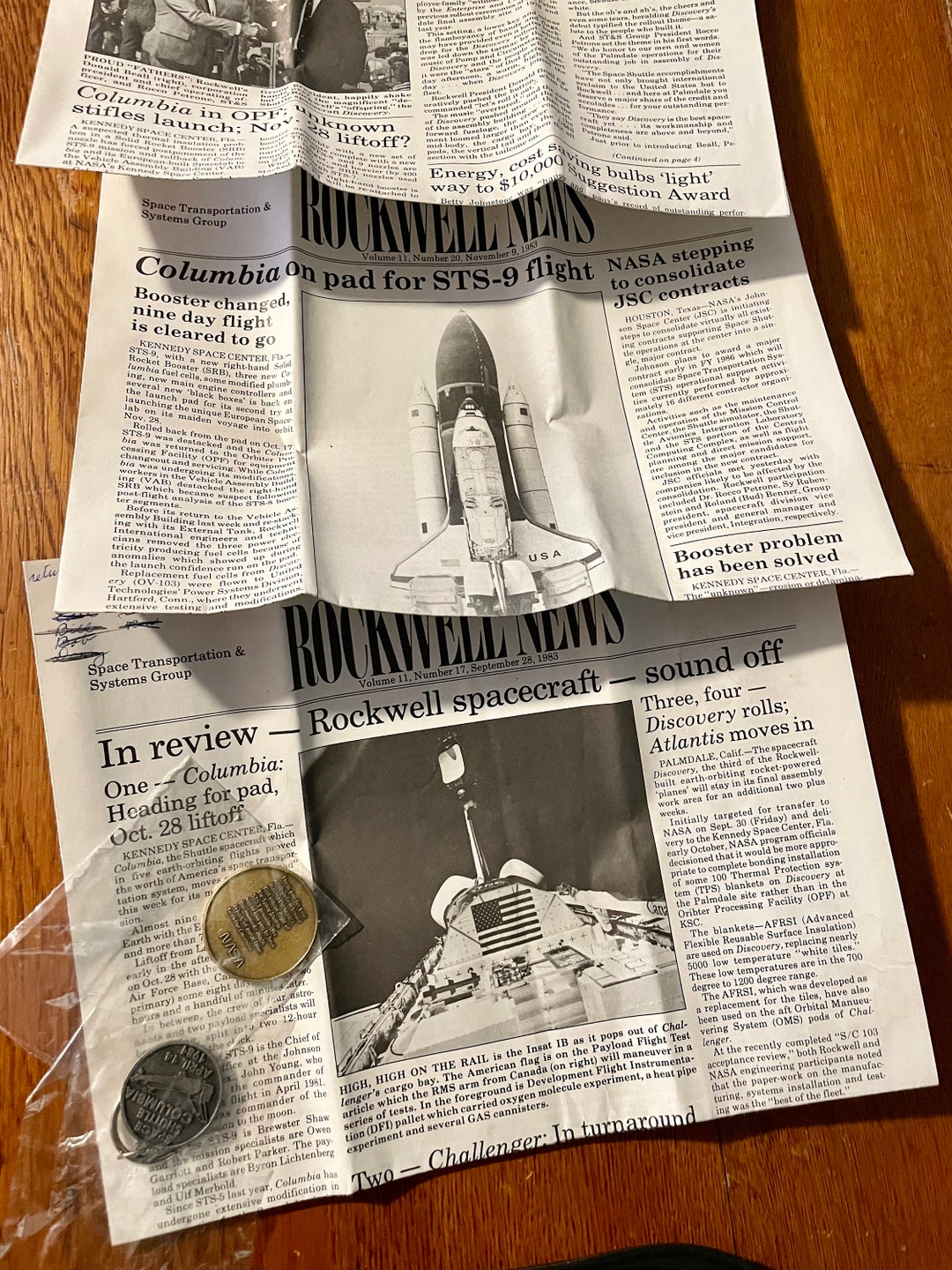 1980’s Rockwell News Space Shuttle Coin Medallion Newspapers Lot - Etsy