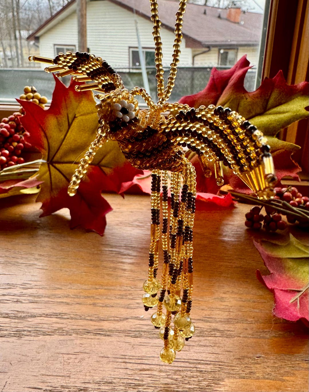 Vintage Glass Seed Bead Hummingbird Hand Crafted Keychain Ornament - Etsy