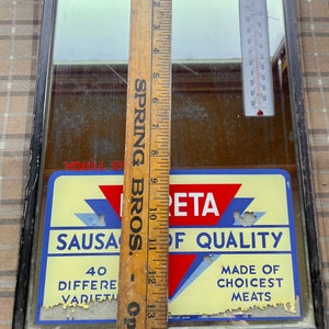 Vintage Pureta Sausage Mirror Thermometer - Etsy