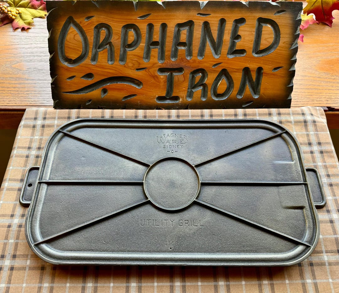 Wagner Ware Utility Grill Cast Iron Griddle - Etsy