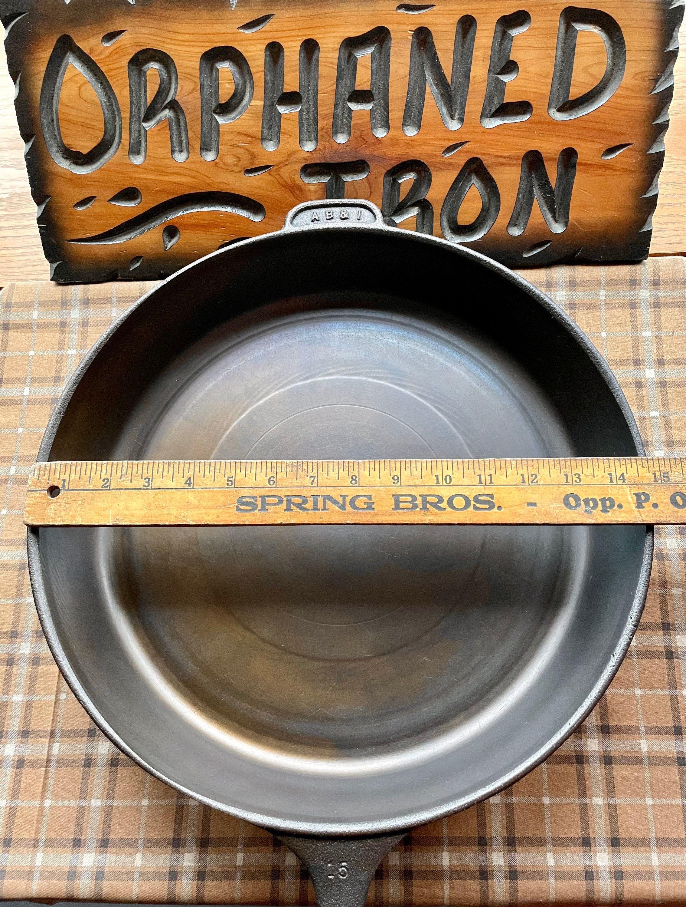 Rare! AB&I #15 Cast Iron Milled Bottom Skillet - Etsy