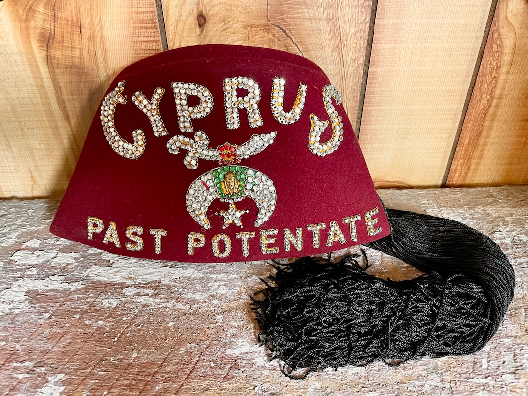 Vintage Shriners International Past Potentate Cyprus Fez Embroidered ...