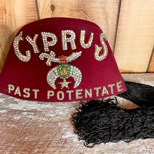 Vintage Shriners International Past Potentate Cyprus Fez Embroidered ...