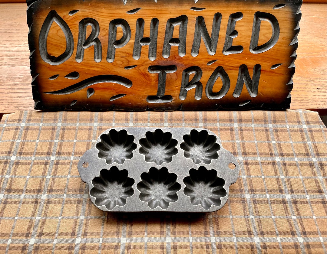 BSR 6 Cup Turk Head Cast Iron Gem Baking Pan - Etsy