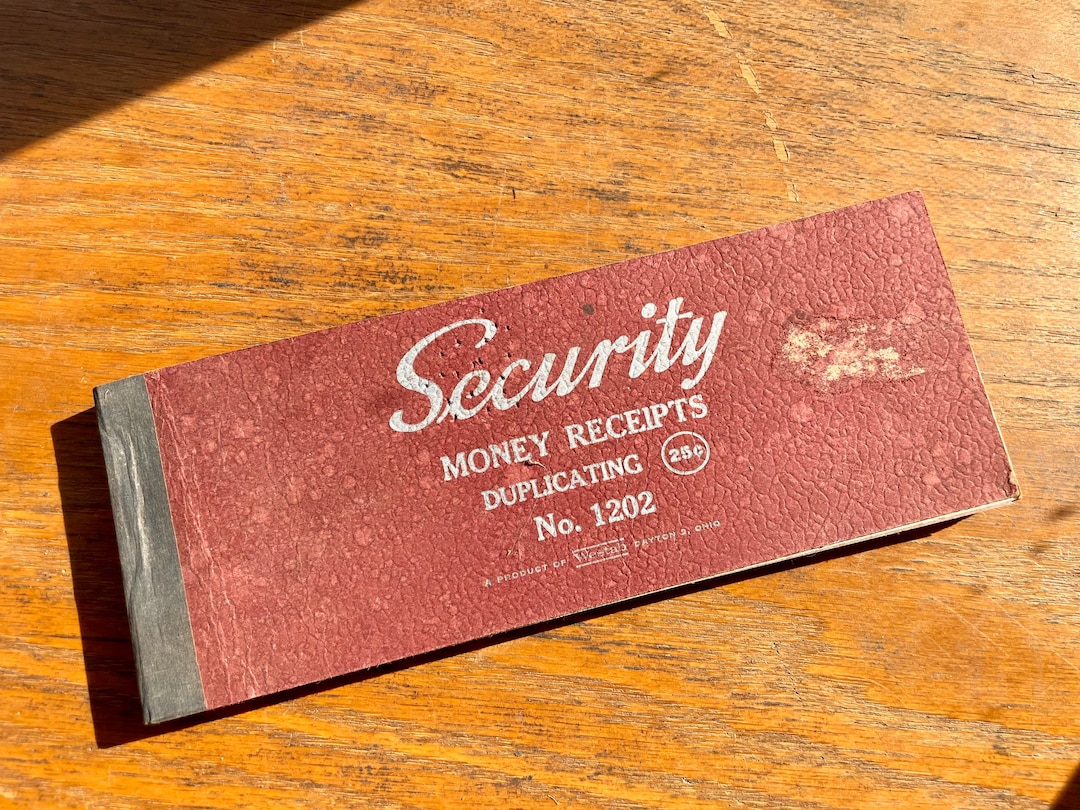 Vintage Security Money Receipts Booklet - Etsy