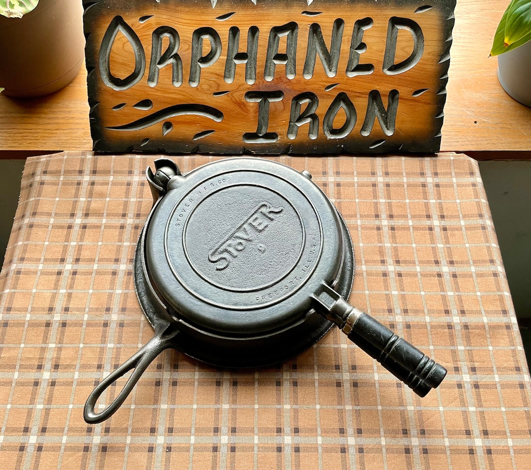 Stover #9 Low Base Cast Iron Waffle Iron - Etsy