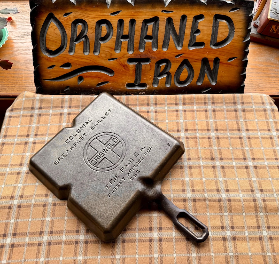 Griswold #666 Large Block Logo Divided Cast Iron Breakfast Skillet - Etsy
