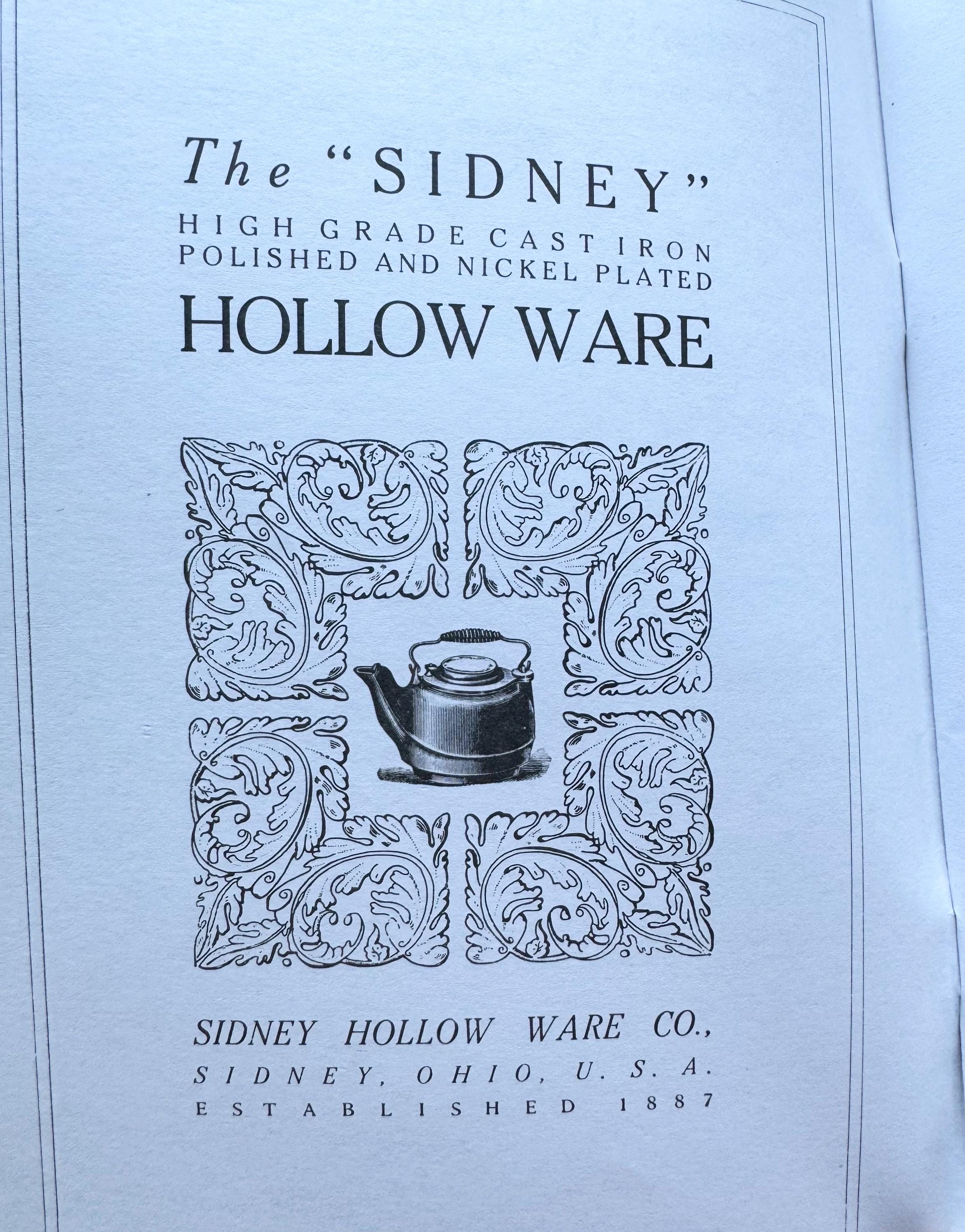Sidney Ware Cast Iron Hollow Ware Catalog #20 Reprint Book - Etsy