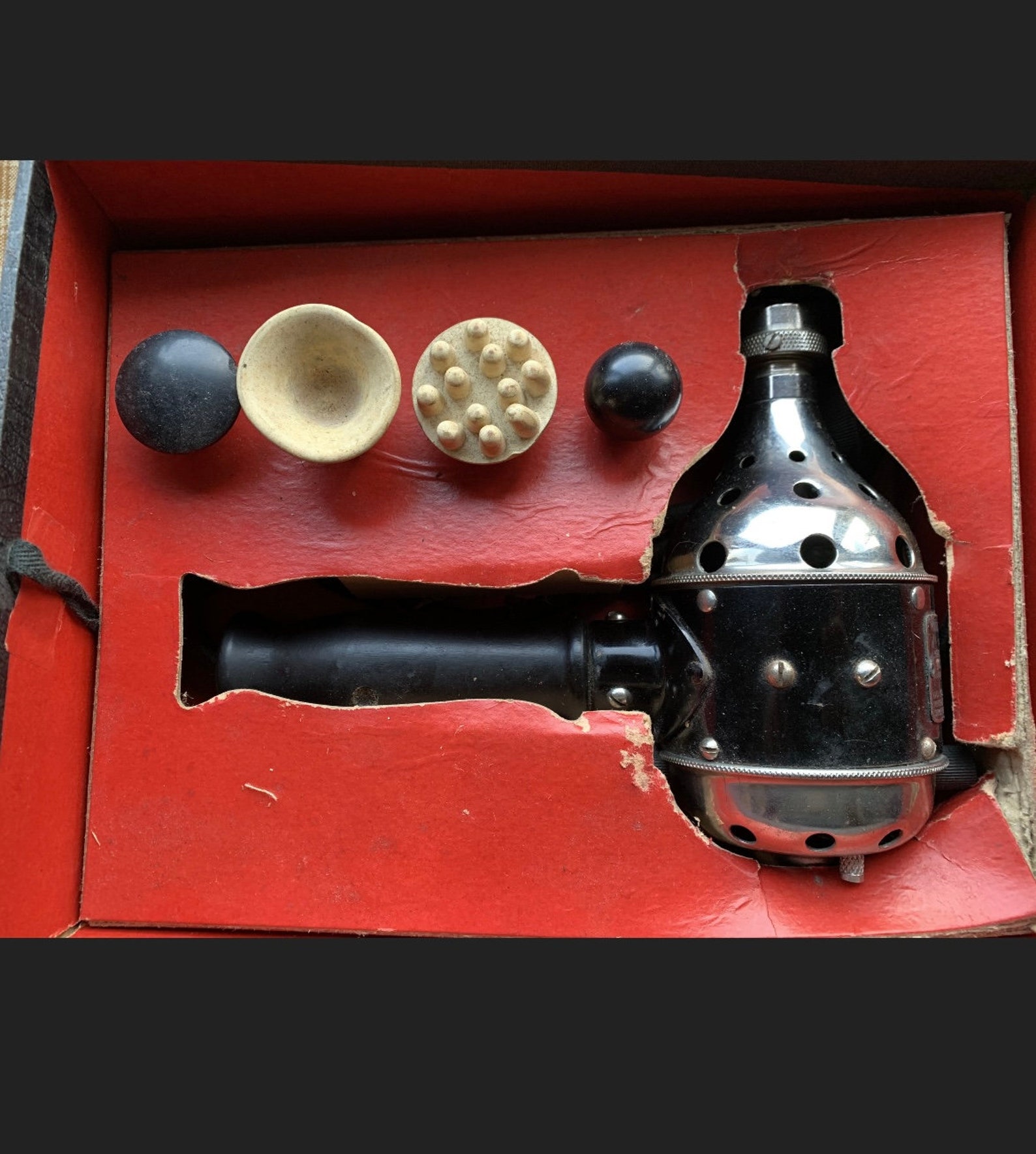 1920s White Cross Vibrator Massager With Attachments and Box WORKS ...