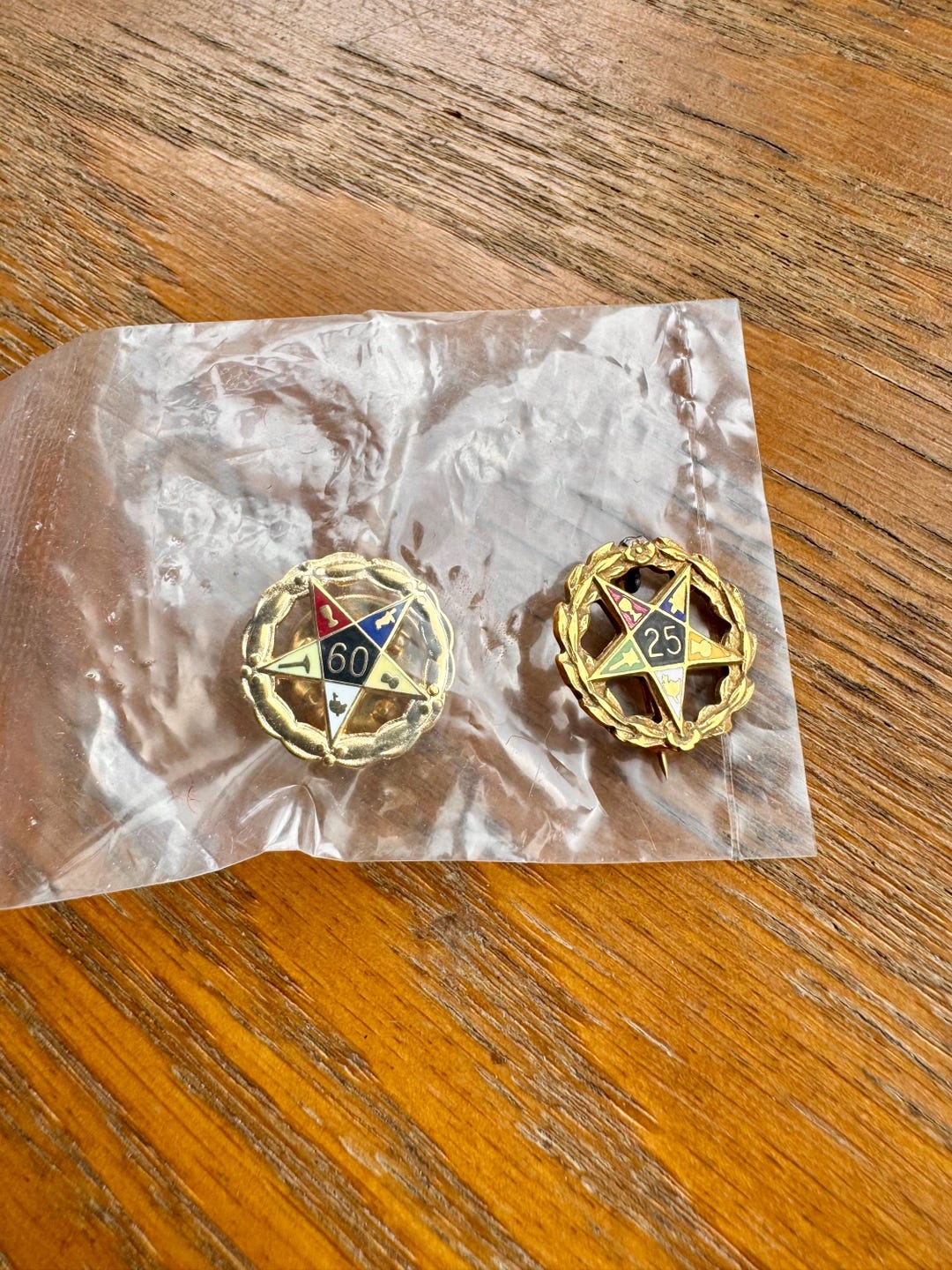 Vintage Eastern Star 25 and 60 Year Masonic Lapel Pins - Etsy