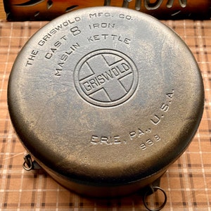 Griswold 8 Large Block Logo Cast Iron Maslin Kettle - Etsy