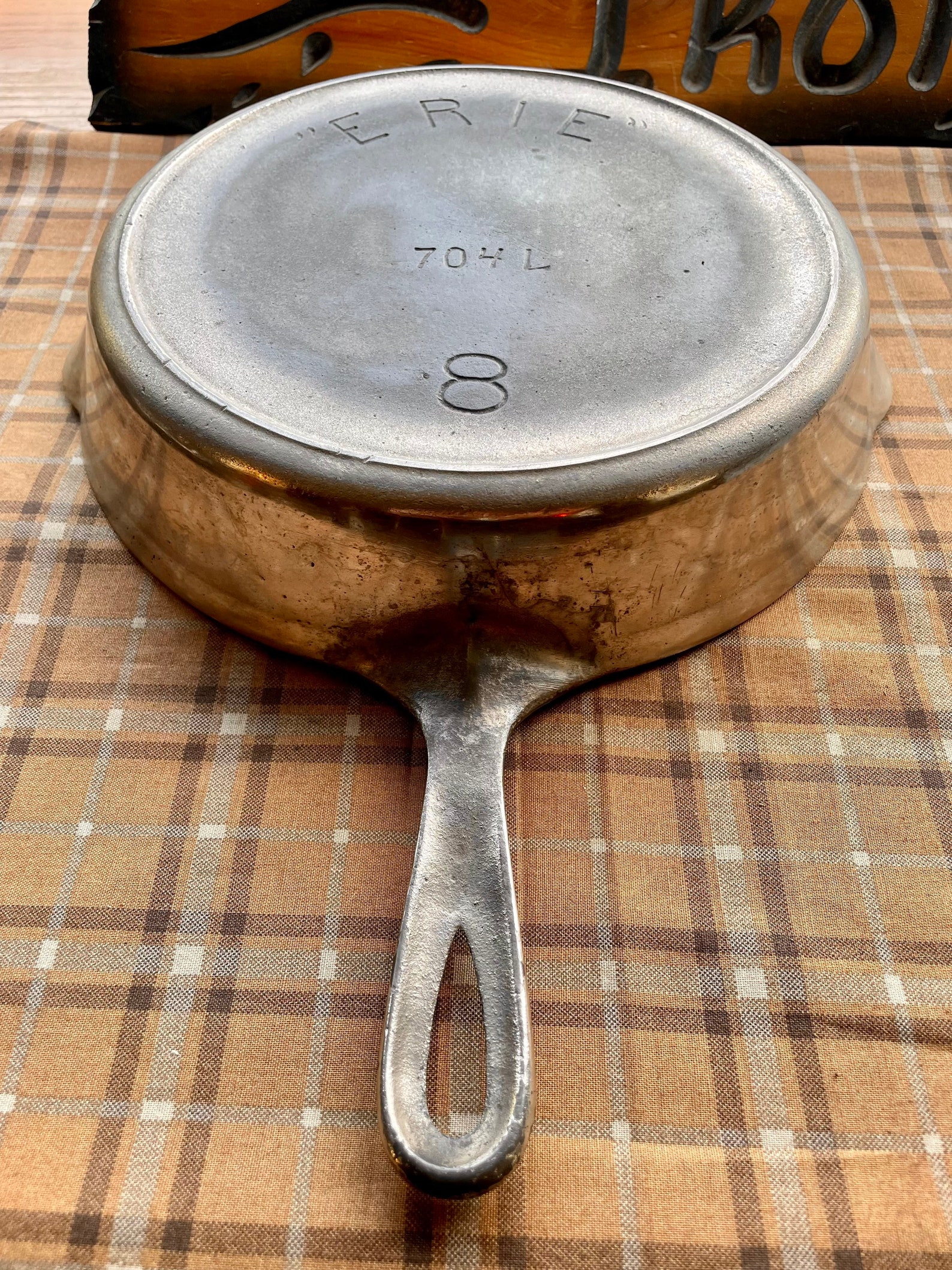 Rare! Pre-griswold Erie #8 Nickel Plated Cast Iron Skillet - Etsy