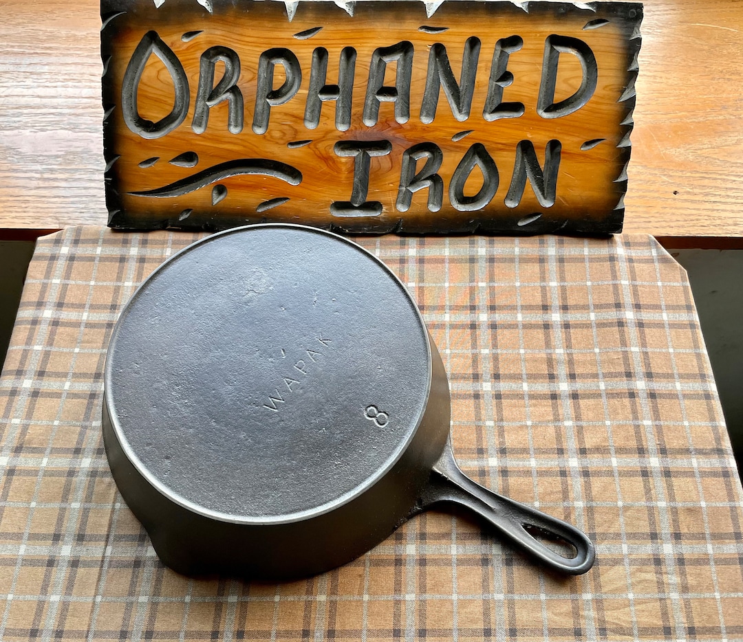 RARE!! Wapak #8 Deep Block Logo Cast Iron Skillet - Etsy