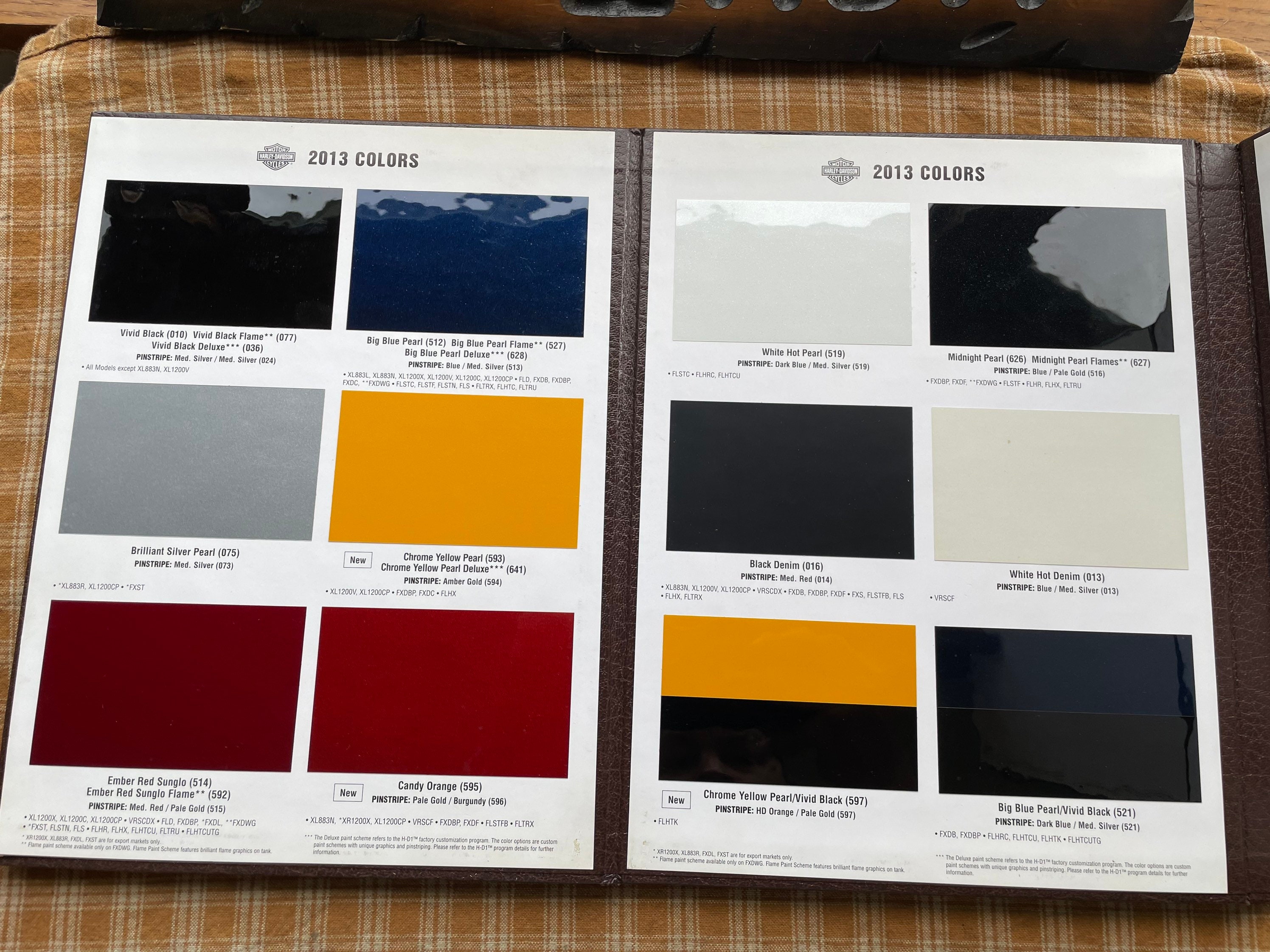 2013 Harley Davidson Color Chart Catalog - Etsy