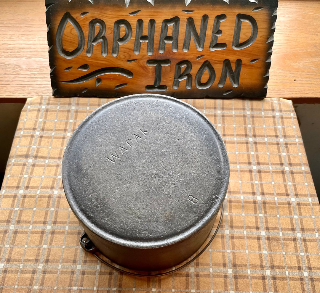 Rare! Wapak #8 Flat Bottom Cast Iron Kettle - Etsy