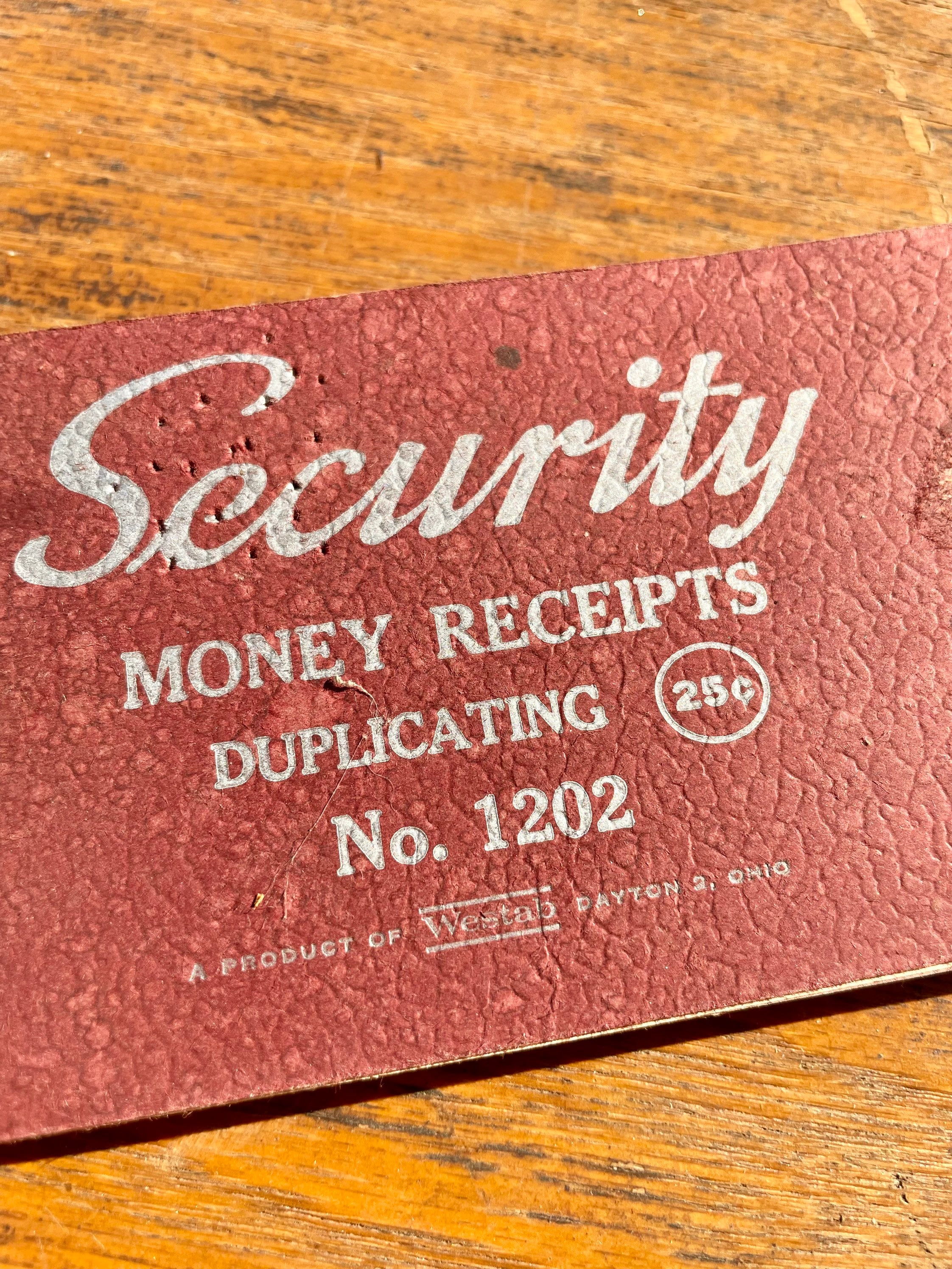Vintage Security Money Receipts Booklet - Etsy