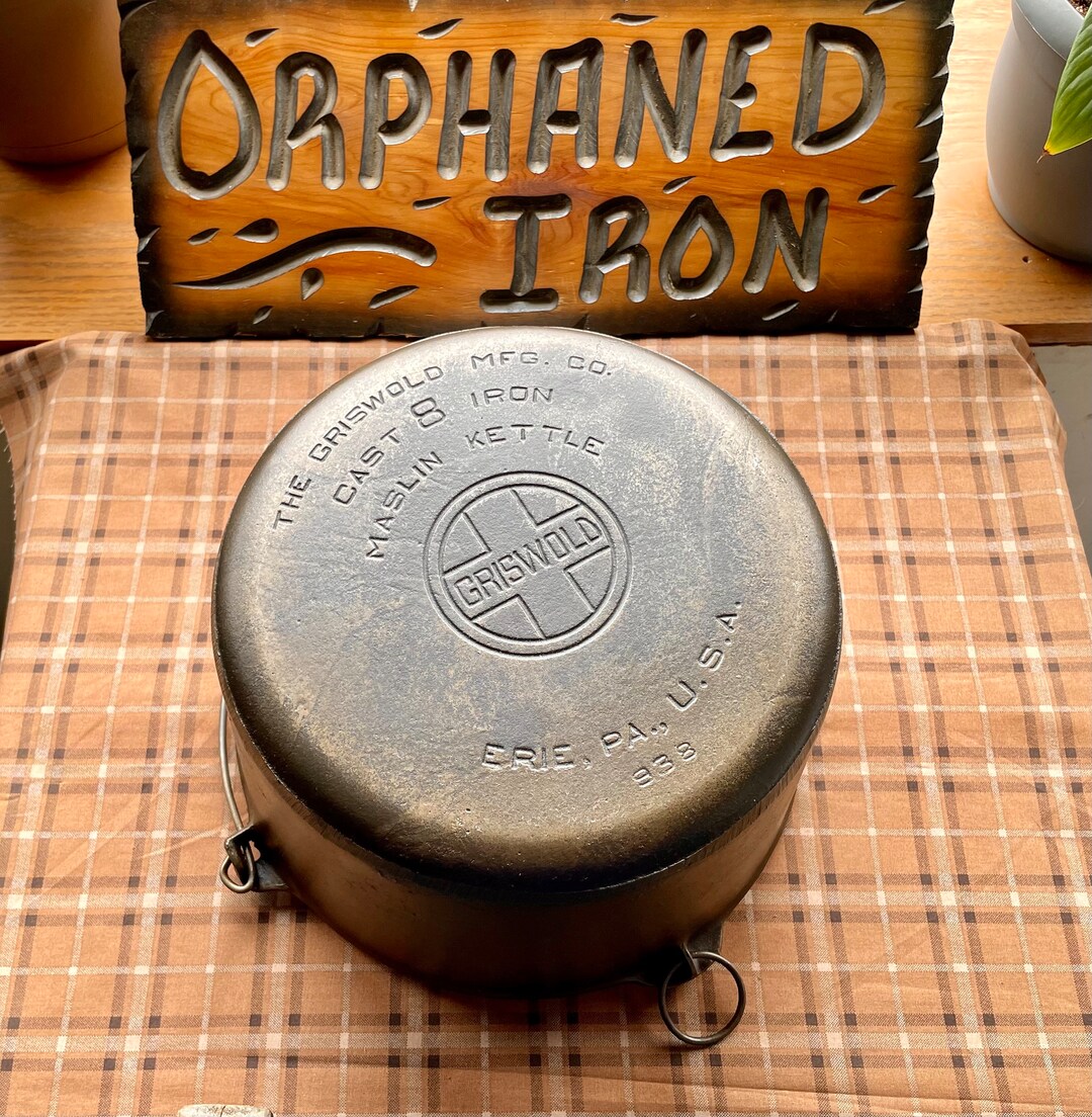 Griswold #8 Large Block Logo Cast Iron Maslin Kettle - Etsy