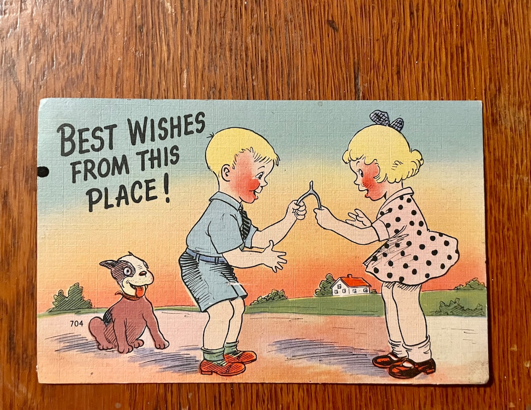 Vintage American Best Wishes Post Card - Etsy