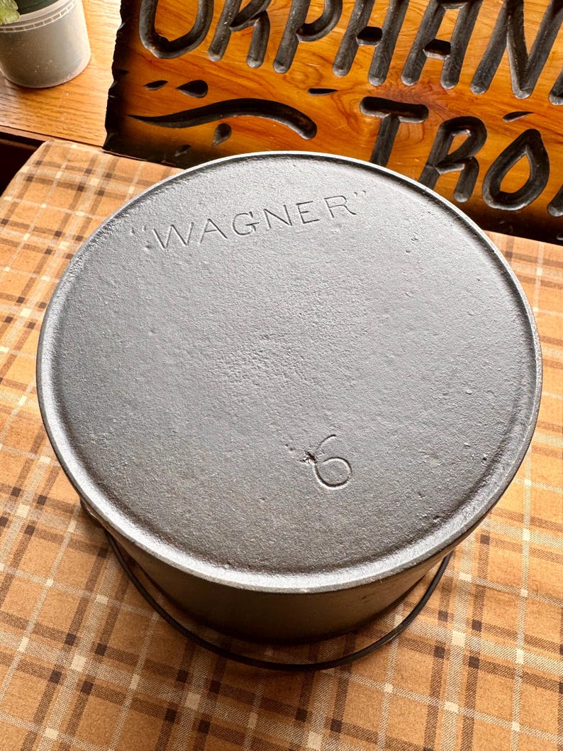 Rare! Wagner #6 Block Logo Flat Bottom Kettle - Etsy