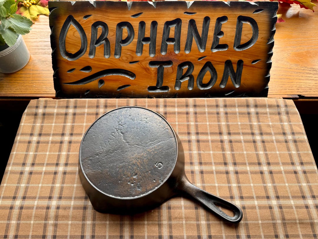 Rare! Wapak #5 Block Logo Cast Iron Skillet - Etsy