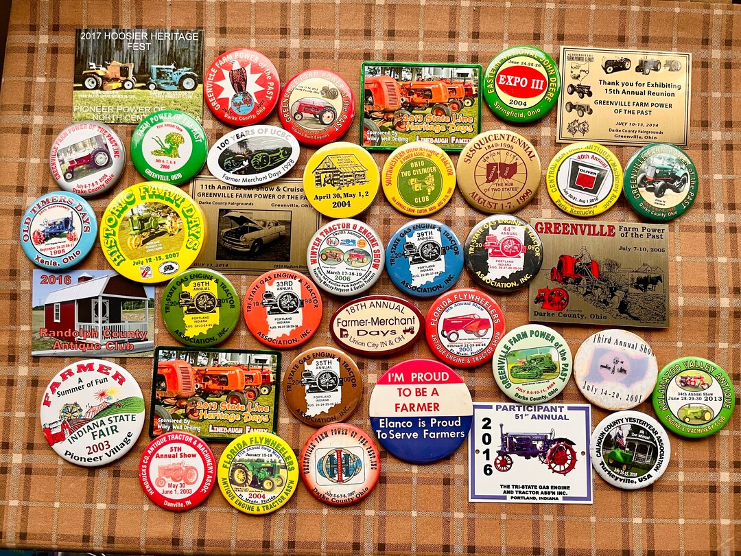 Vintage Farming Tractor Show Pin-back Button Badges Lot 3 - Etsy