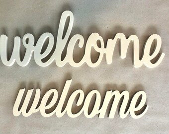 Wood White Welcome Sign - Etsy
