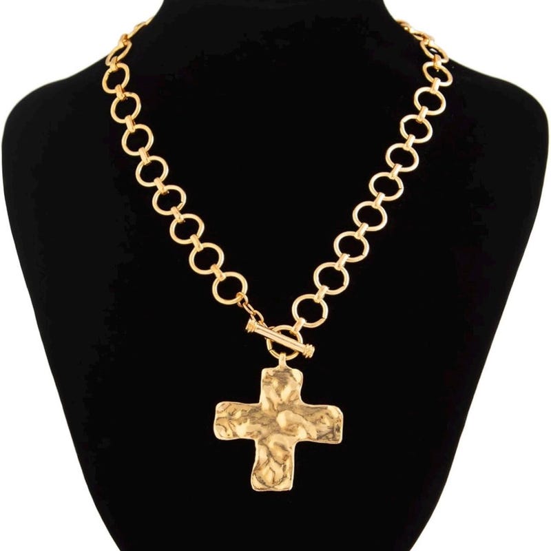 Chunky Cross Necklace - Etsy