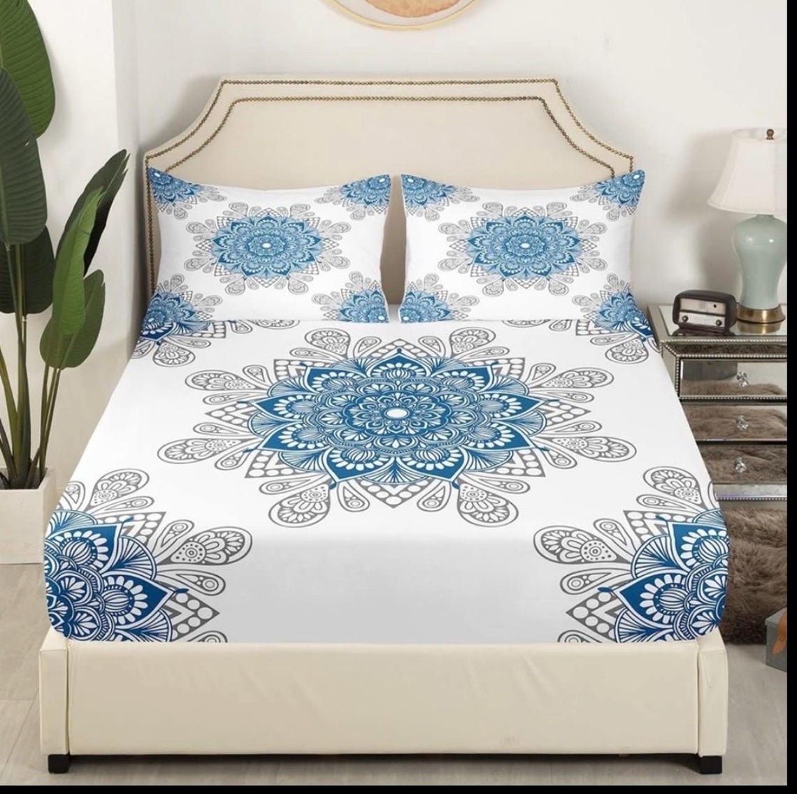 Mandala Bed Sheets Set, Paisley Aesthetic Sheet Set Twin Boho 3 Pieces ...