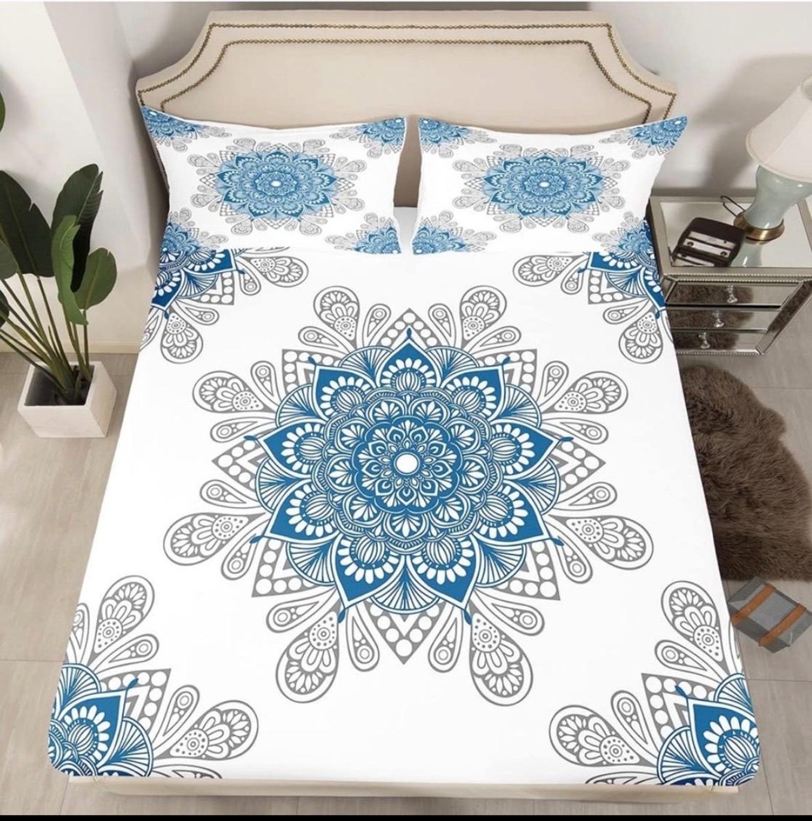 Mandala Bed Sheets Set, Paisley Aesthetic Sheet Set Twin Boho 3 Pieces ...