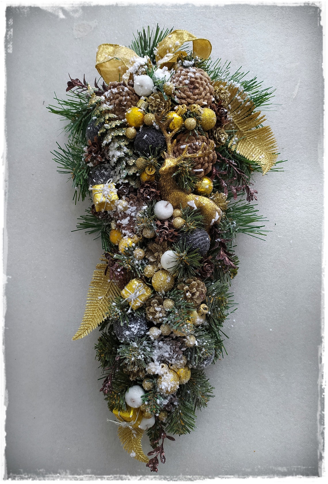 Luxury Large Christmas Swag Elegant Gold Holiday Swag - Etsy