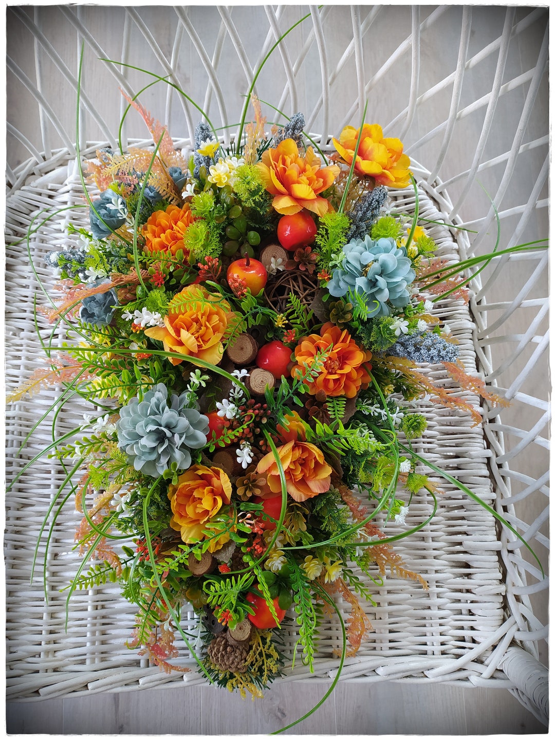 Elegant Autumn Fall Front Door Swag, Fall Door Wall Decor, Modern ...