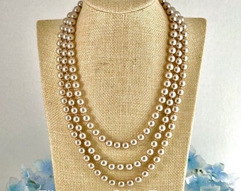 Triple Strand Pearl - Etsy