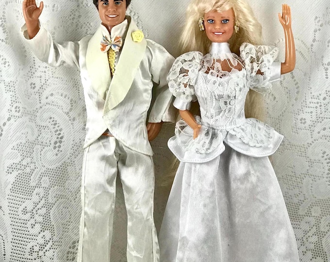 Vintage 1979 Mattel Barbie & Ken Wedding Party Fashions - Wedding Dress ...