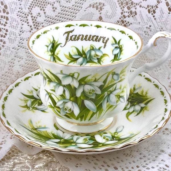 January Tea Cup - Etsy